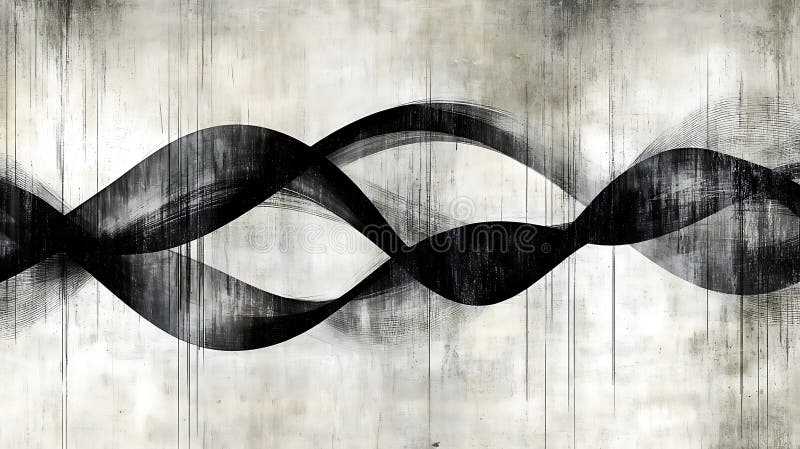 Black Curved Lines and Textures Over a Neutral Color Background Stock ...