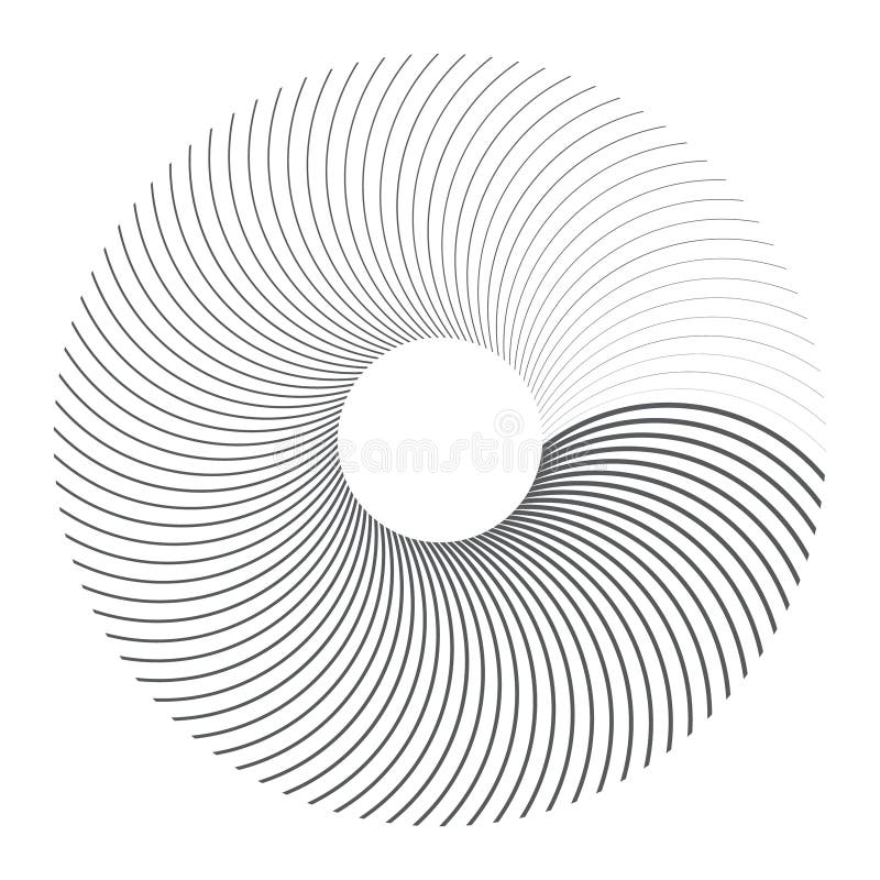 Black Curved Radial Lines with Different Thickness, As a Logo or ...