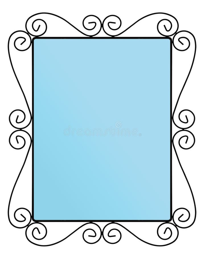 Black Curved Steel Square Makeup Mirror Isolated on White Background ...