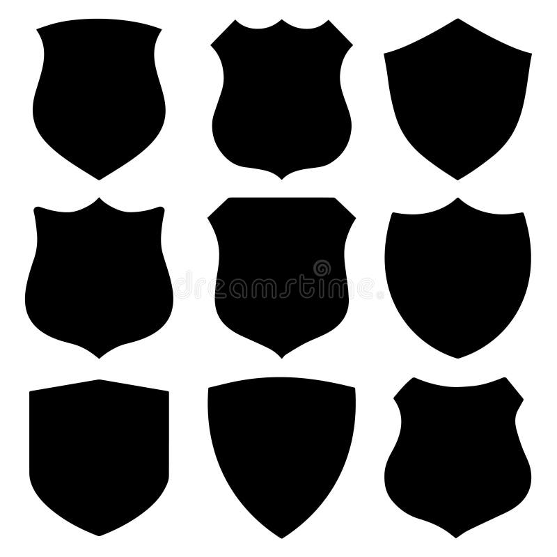 Black custom shields stock illustration. Illustration of symbol - 56915476