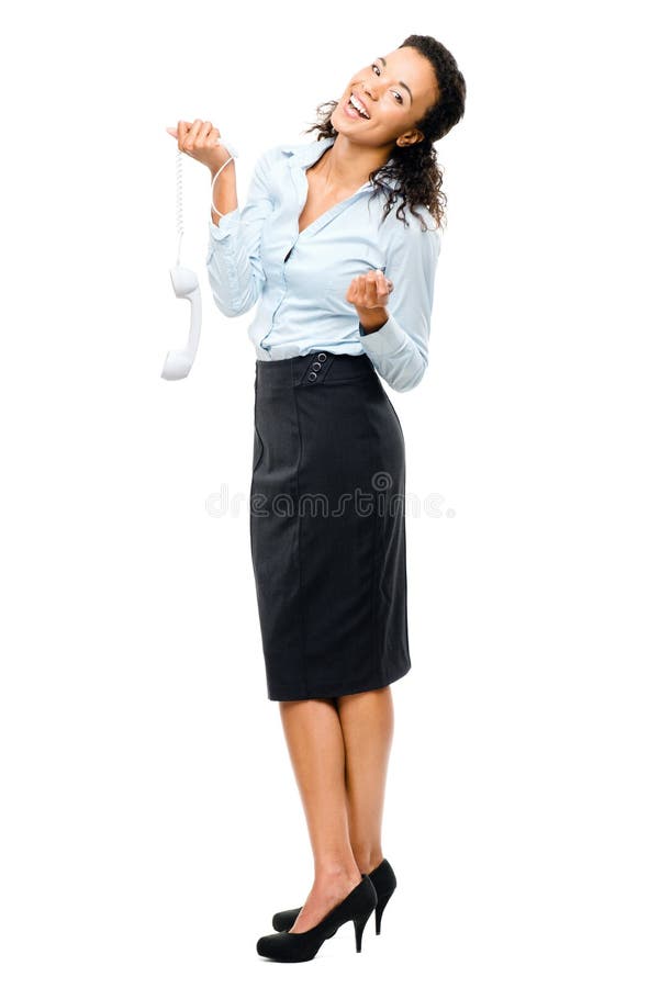 Customer Service Agent Shouting Phone White Background Stock Photo ...