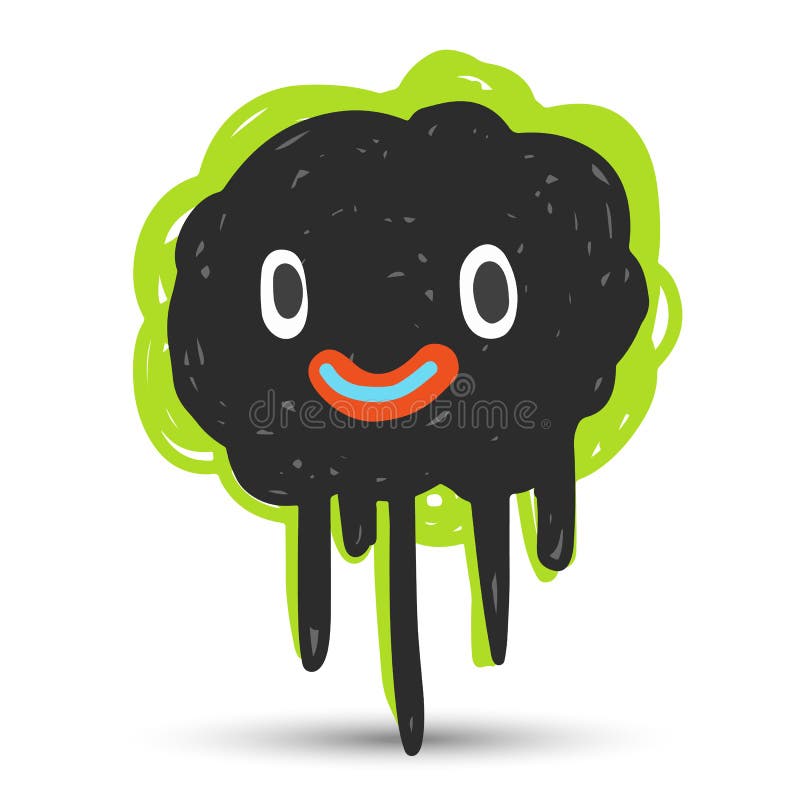 Black cute monster stock vector. Illustration of grudge - 65585384