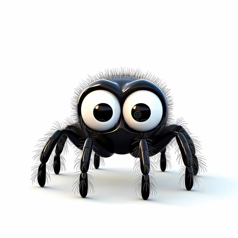 Cute black spider stock illustration. Illustration of black - 293236989