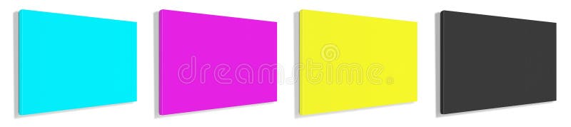 Black, Cyan, Yellow, Magenta, CMYK Canvas Wraps Template for ...