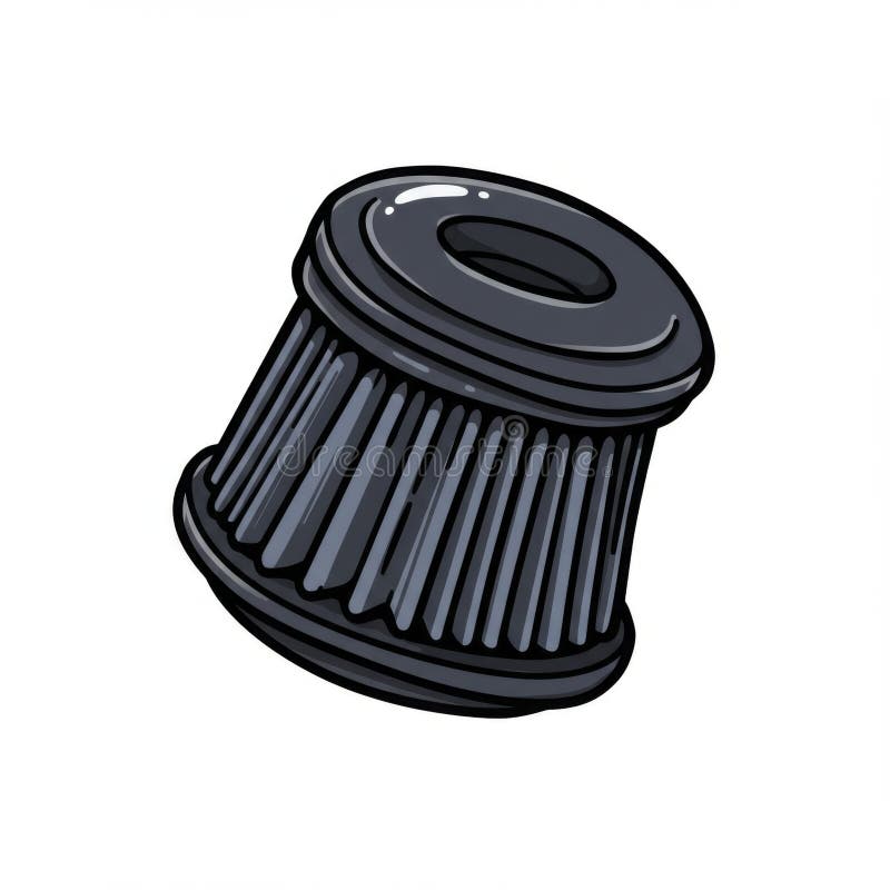 Black Cylindrical Air Filter Illustration Stock Illustration ...