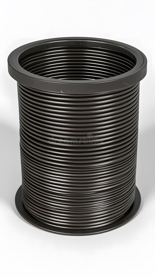 Black Cylindrical Container with Spiral Design Stock Photo - Image of ...