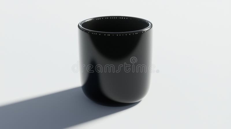 A Black Cylindrical Cup with a Small Circular Opening at the Top. Stock ...