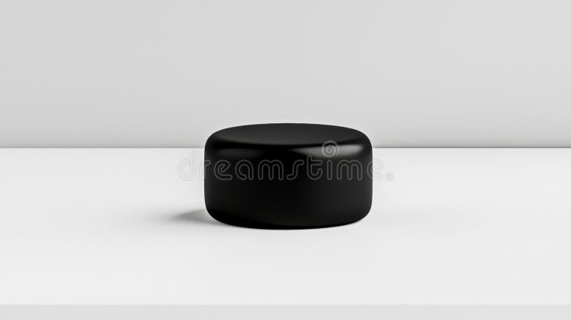 A Black, Cylindrical Object Sits on a White Surface. Stock Image ...