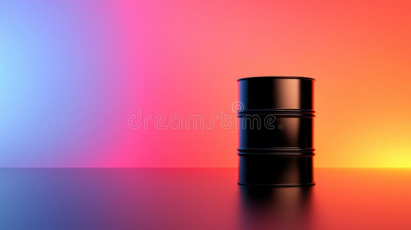 A Black Cylindrical Object Stands on a Reflective Surface Against a ...