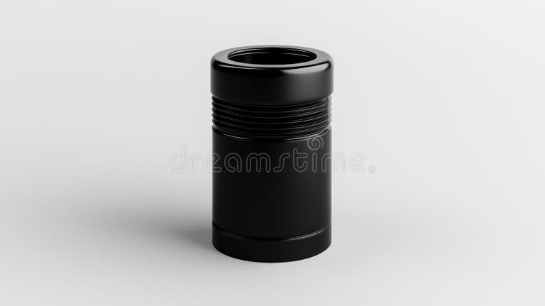 A Black Cylindrical Object with a Threaded Opening and a Slightly ...