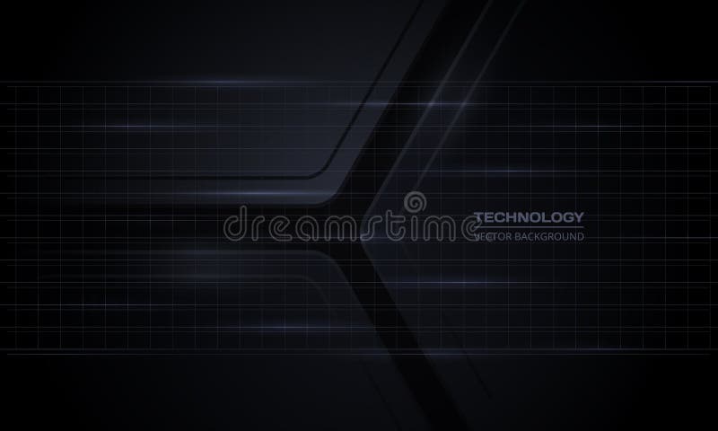 Black 3d Abstract Technology Background with Light Grid. Dark Gray ...