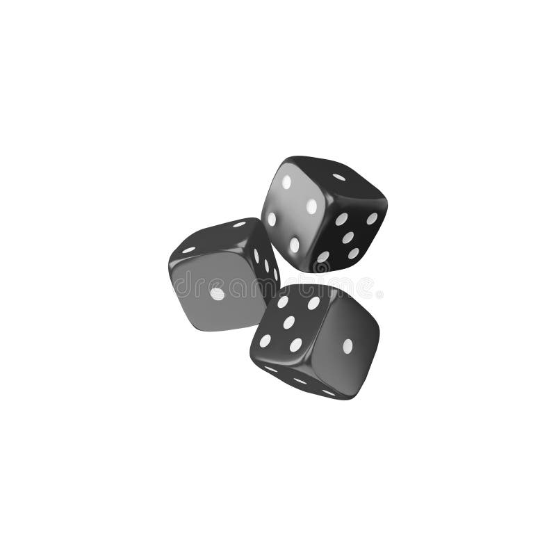 Black 3D Dice Icon Vector Illustration Set Stock Vector - Illustration ...