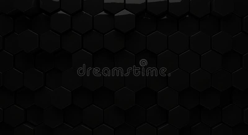 Black 3D Hexagonal Pattern Background. Abstract Geometric Texture for ...