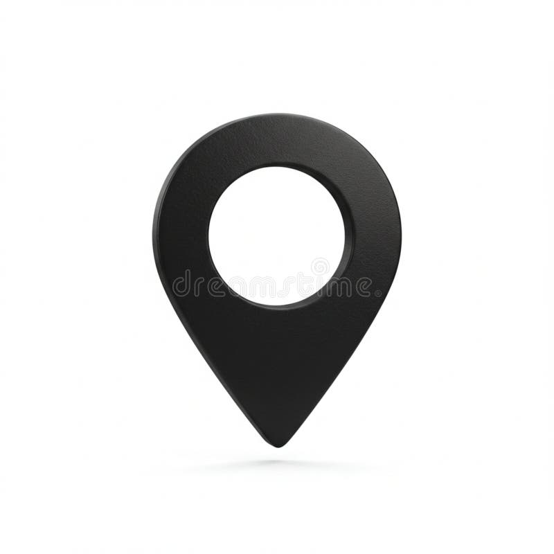 Black 3D Map Pointer Location Icon Design Element Gps Pin Spot Place ...