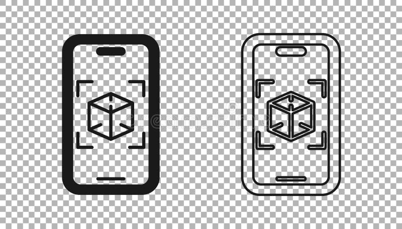 Black 3d Modeling Icon Isolated on Transparent Background. Augmented ... Black 3d Modeling Icon Isolated on Transparent Background. Augmented ...