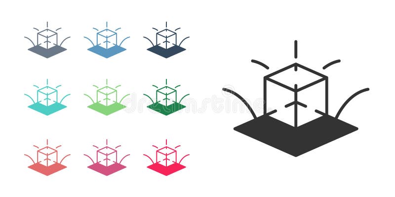 Black 3d Modeling Icon Isolated on White Background. Augmented Reality ...