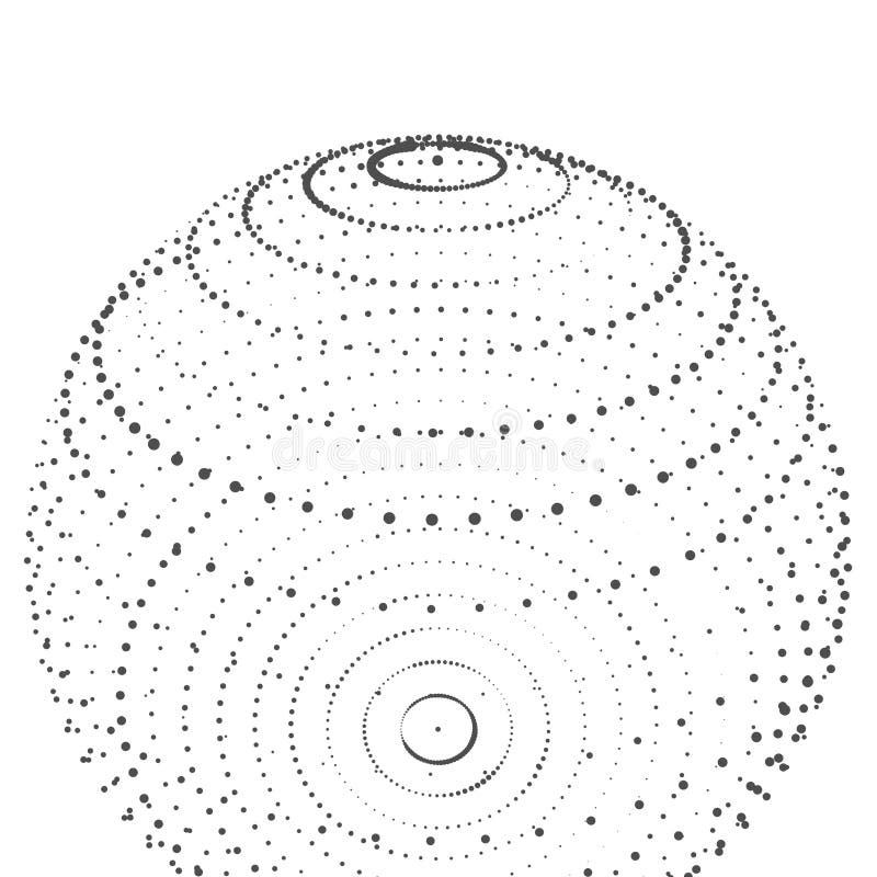 Black 3D Sphere with Dotted Texture on White Background. Design Element ...