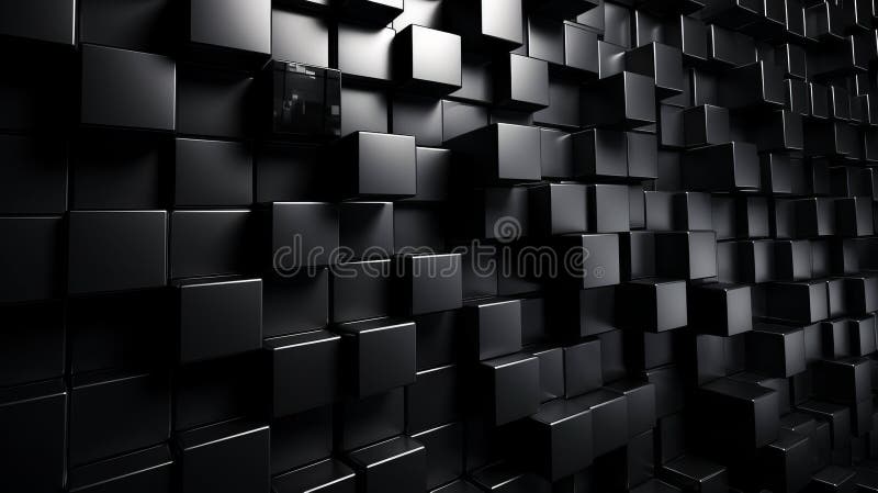 Black 3D Squares Abstract Background Texture Stock Illustration ...