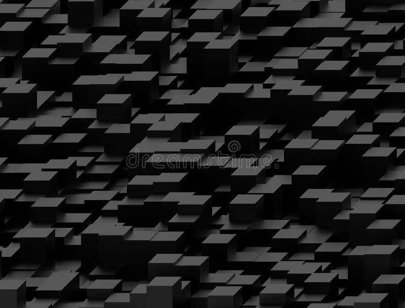Black 3d Squares in Perspective. Abstract Background Stock Illustration ...