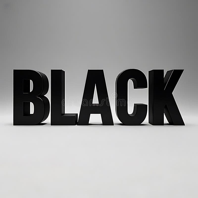 BLACK 3D Text Effect Isolated on a Background Stock Illustration ...