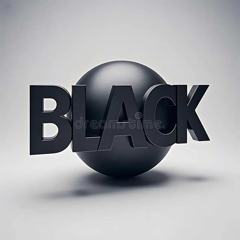BLACK 3D Text Effect Isolated on a Background Stock Illustration ...