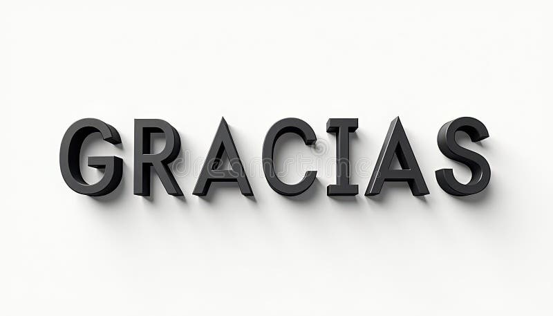 Black 3D Text Spelling GRACIAS on a White Background. Stock ...