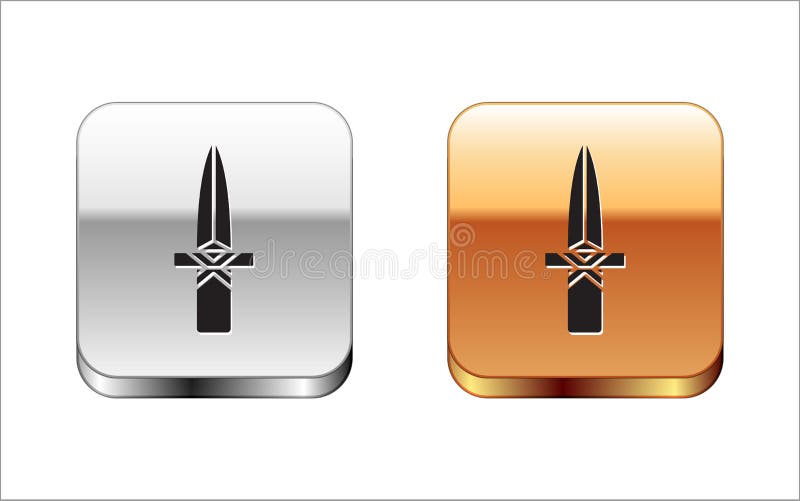 Dagger Gold Emblem. Military Combat Knife Stock Vector - Illustration ...