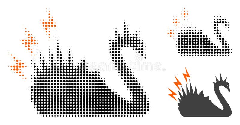 Black Danger Swan Halftone Dotted Icon Stock Vector - Illustration of ...