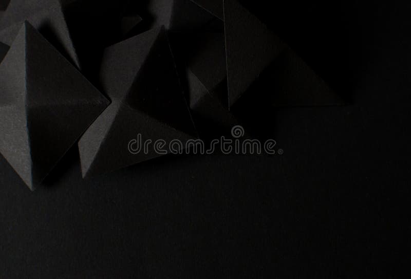 Black Dark Geometric 3d Background, Copy Empty Space Stock Photo ...