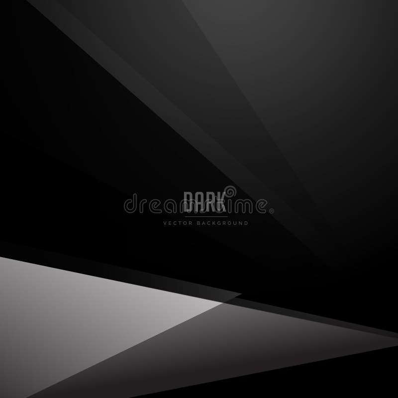 Black Dark Background with Geometric Gray Shape Stock Vector ...