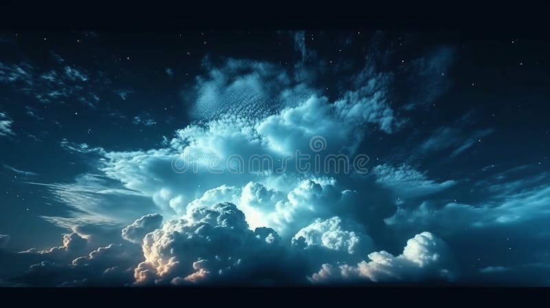 Black Dark Blue Night Sky. Stars Stock Illustration - Illustration of ...