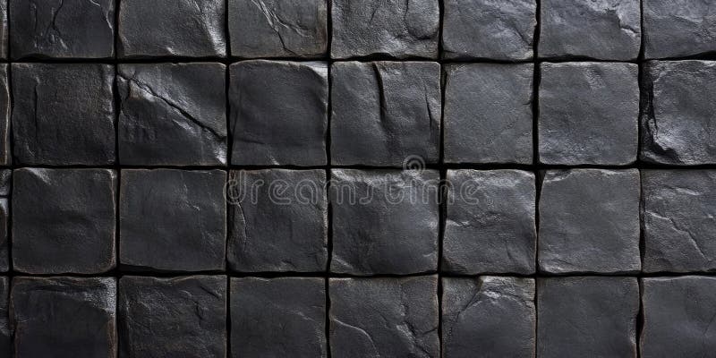 Black Dark Cube Wall Texture Background, a Sleek Grid of Geometric ...
