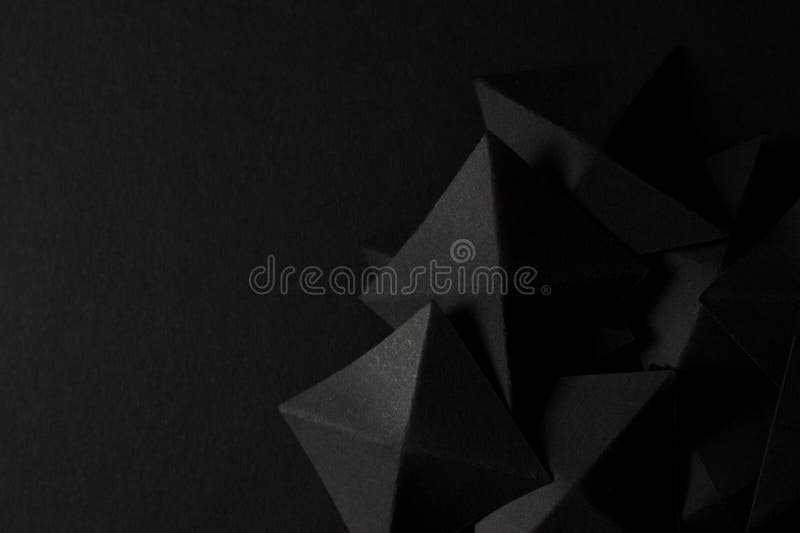 Black Dark Geometric 3d Background, Copy Empty Space Stock Photo ...