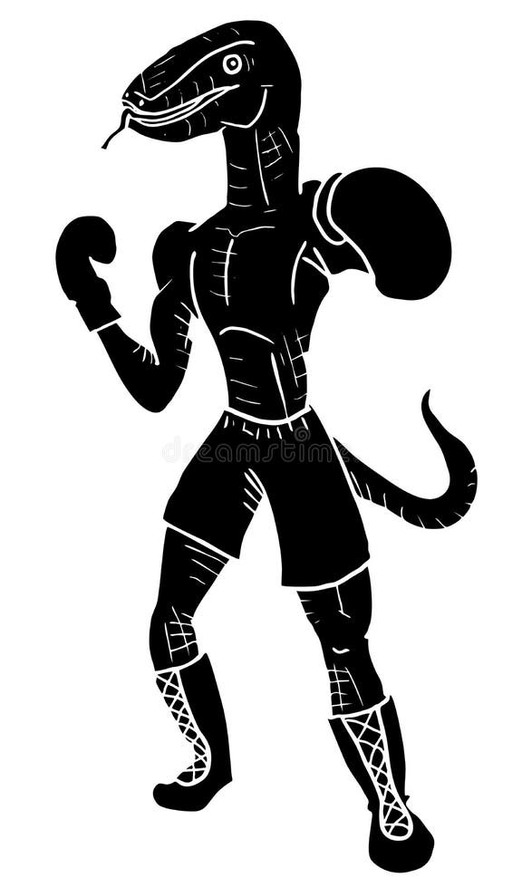 Black dark lizard stock illustration. Illustration of boxing - 27310666