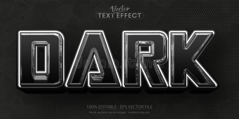 Black, Dark Text Effect, Silver and Black Color Editable Text Style ...