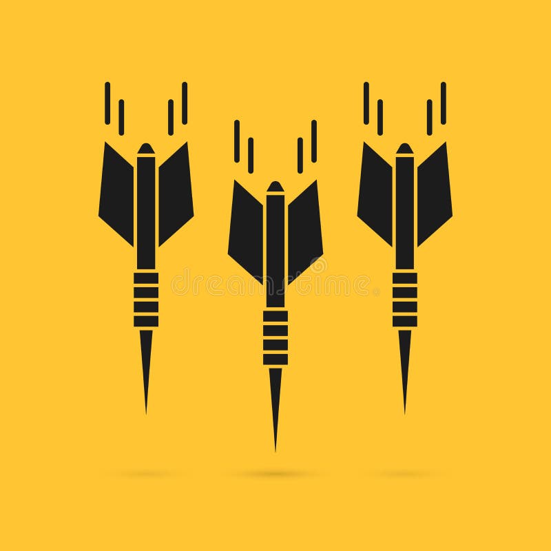 Black Darts Falling Down with Shadow Stock Vector - Illustration of ...