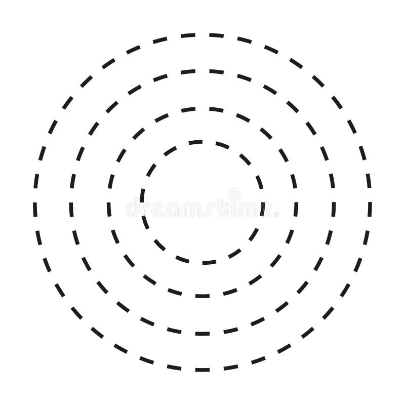 Black Dashed Concentric Circles. Vector Illustration. EPS 10 Stock ...