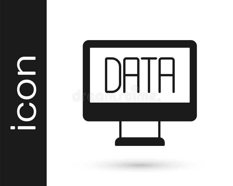 Black Data Analysis Icon Isolated on White Background. Business Data ...