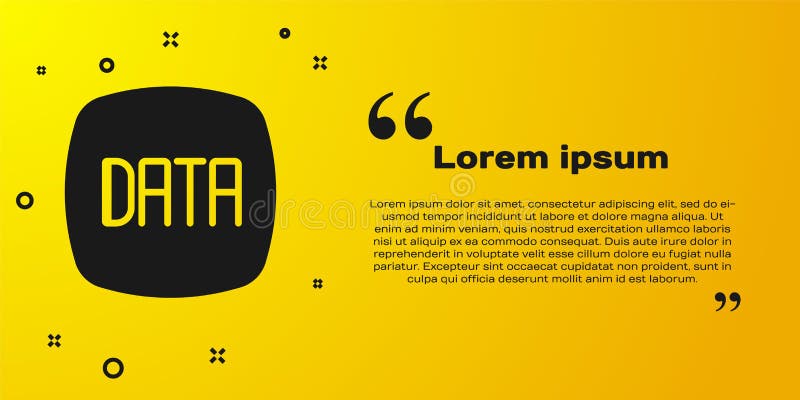 Black Data Analysis Icon Isolated on Yellow Background. Business Data ...