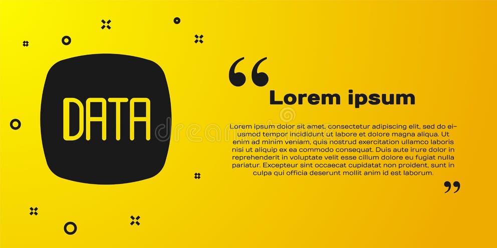 Black Data Analysis Icon Isolated on Yellow Background. Business Data ...