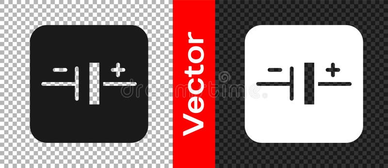 Black DC Voltage Source Icon Isolated on Transparent Background. Vector ...