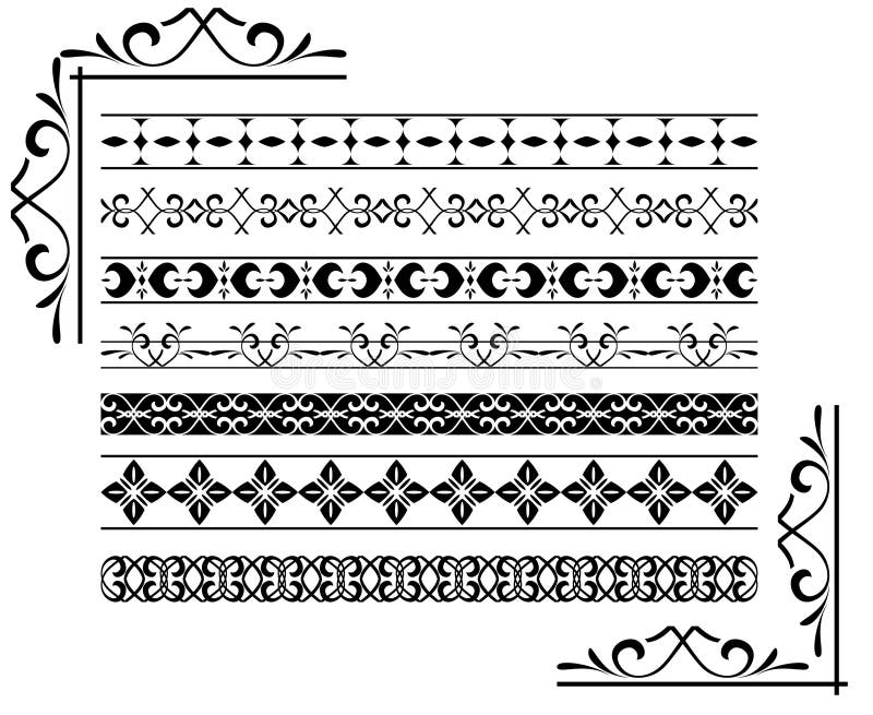 Black Decorative Borders - Vector Stock Vector - Illustration of border ...