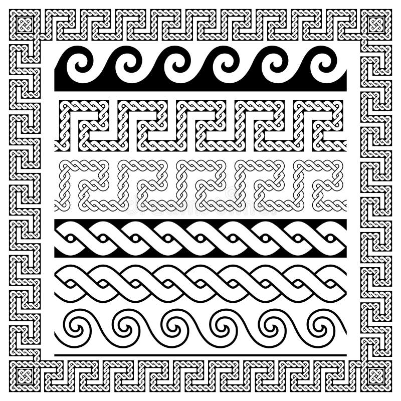 Black Decorative Frame in Vintage Style and Roman Patterns Stock Vector ...