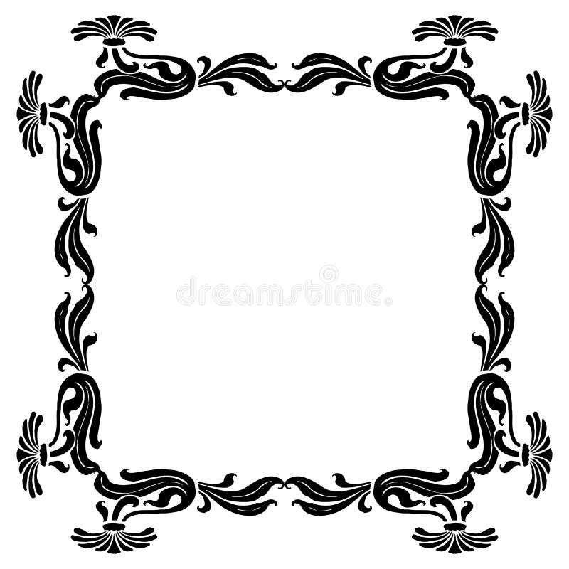 Black Decorative Frame On A White Background Stock Vector