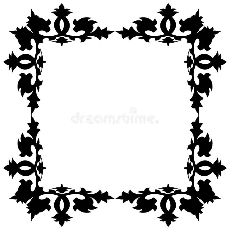 Black Decorative Frame On A White Background Stock Vector Illustration Of Artwork Decorative
