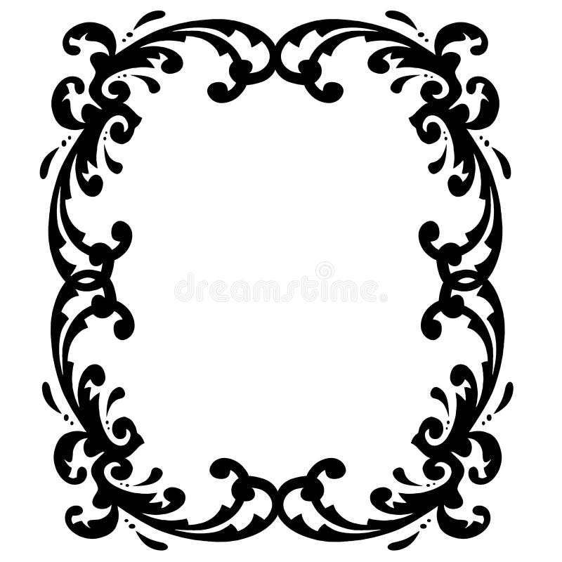 Black Decorative Frame on a White Background. Stock Vector ...