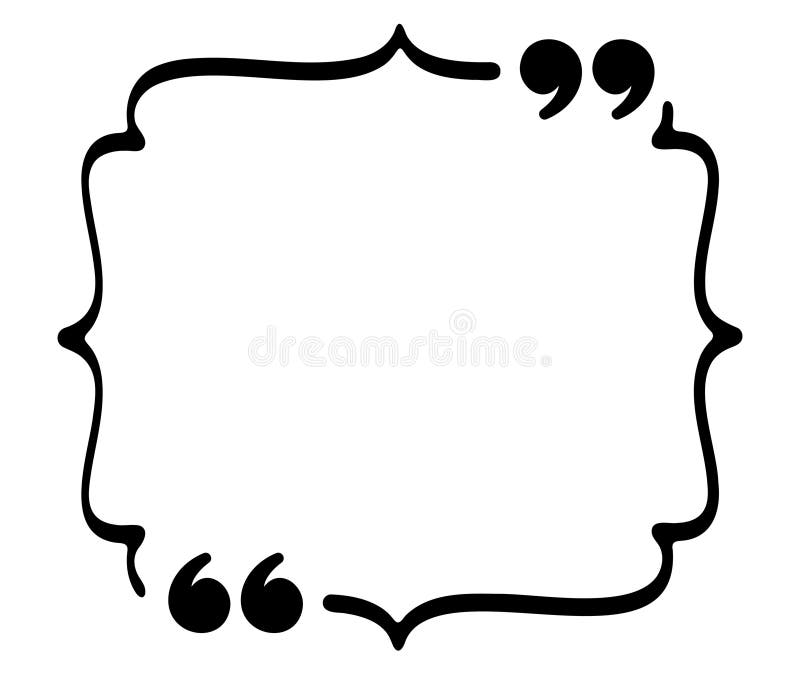 Decorative Quote Frame with Quotation Marks Stock Vector - Illustration ...