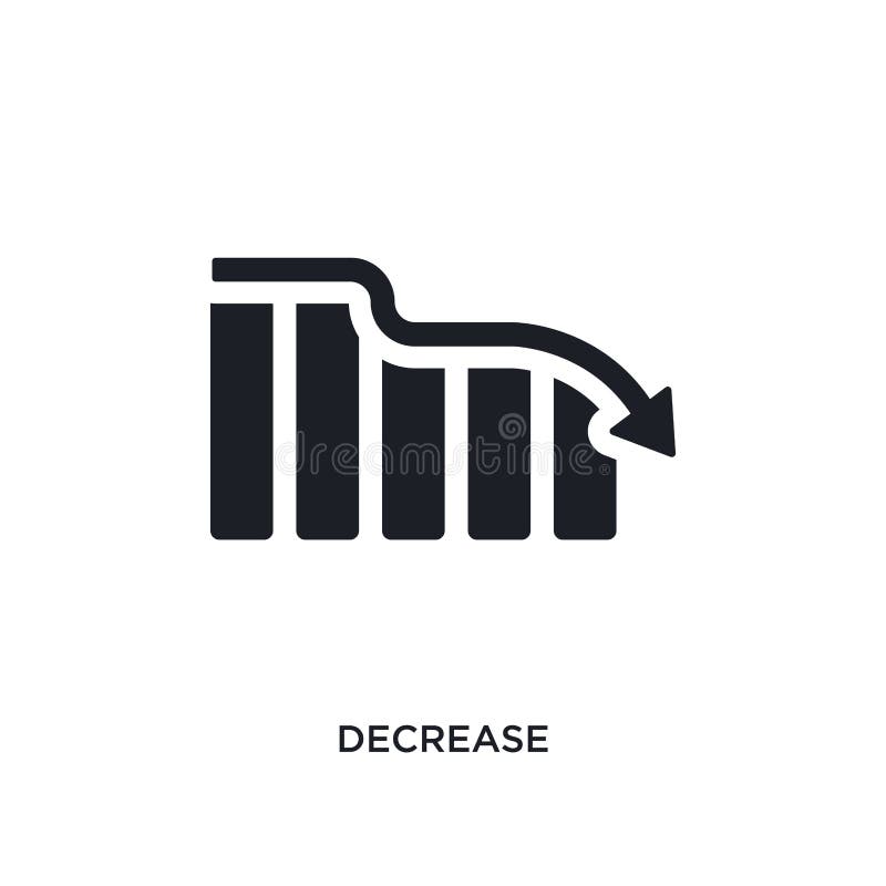 Black Decrease Isolated Vector Icon. Simple Element Illustration from E-commerce and Payment ...