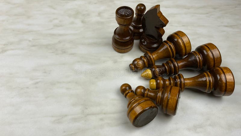 Black Defeated Chess Pieces on White Table Stock Image - Image of ...