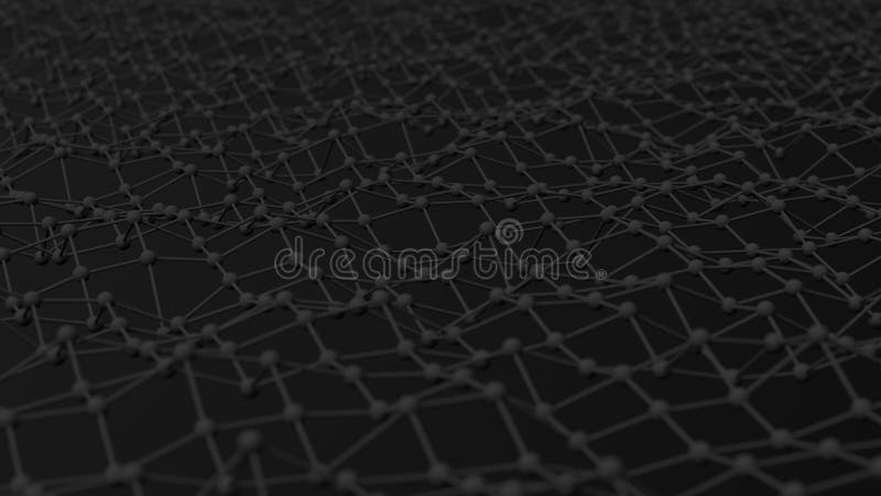 Black Deformed Mesh. Abstract Illustration, 3d, Render, Close-up Stock ...